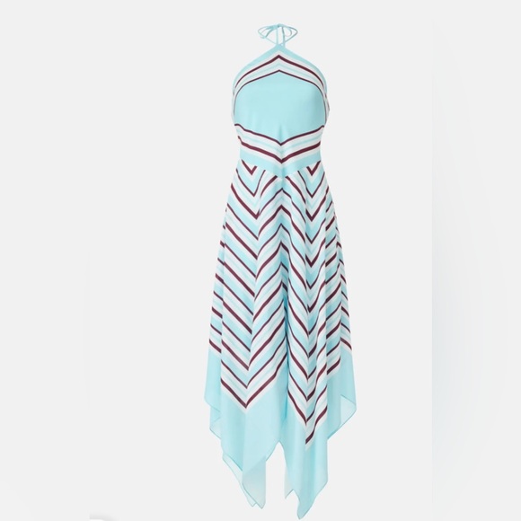 Simkhai | Dresses | Simkai Hera Halter Midi Chevron Dress | Poshmark